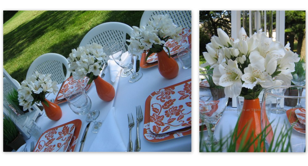 Summer Orange Tablescape | Tablescapes at Table /Twenty-One