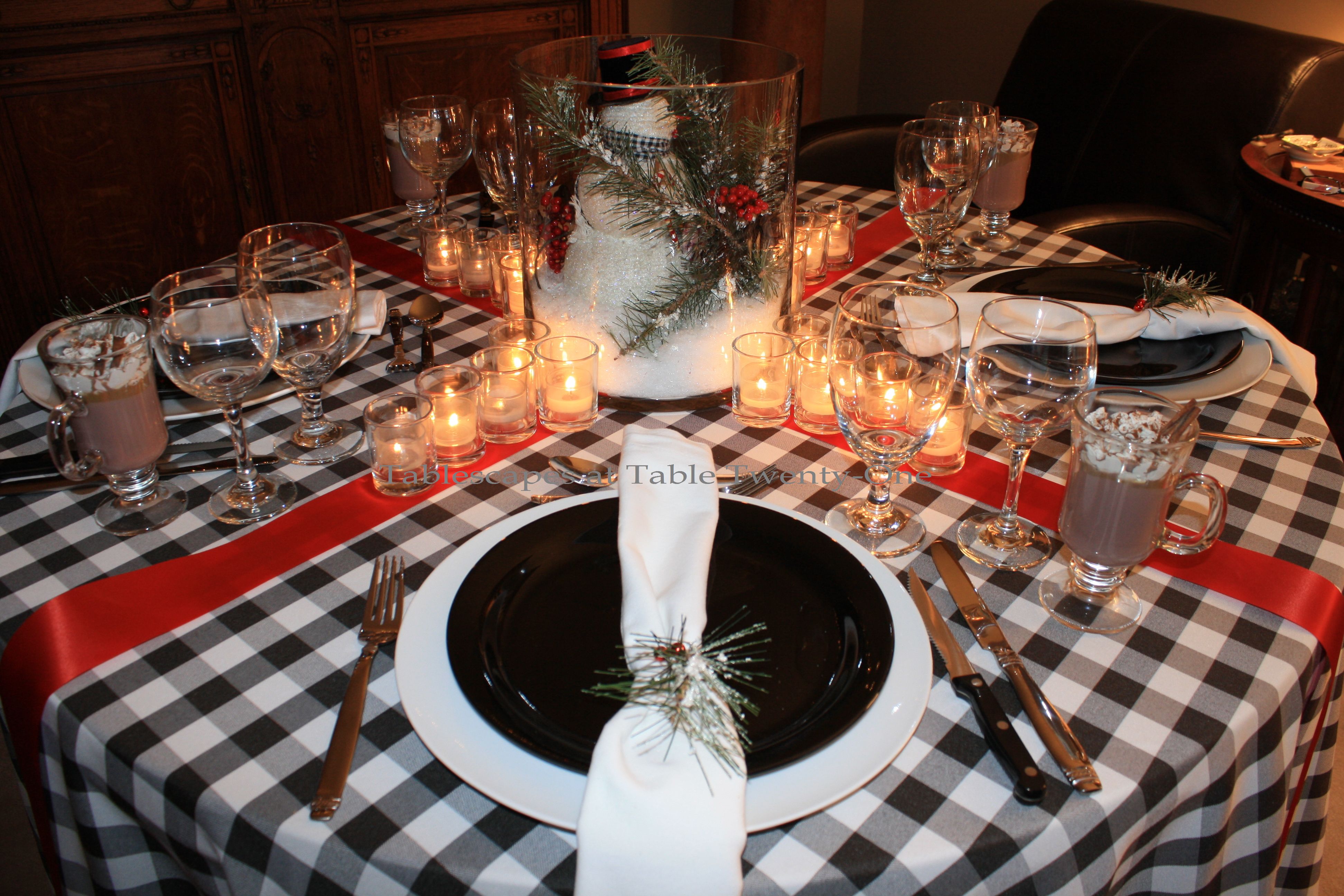 Checkered Christmas – A Snowman Theme | Tablescapes at Table /Twenty-One